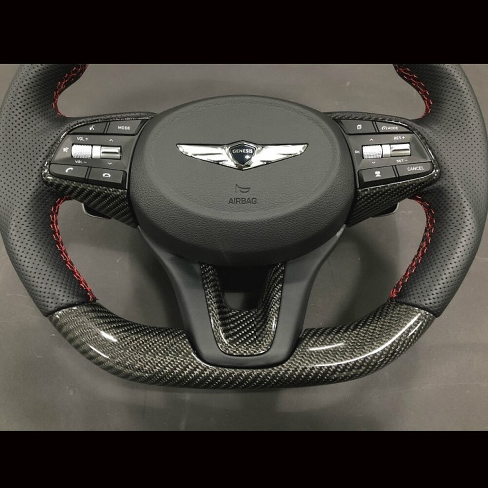 Real Carbon Fiber D cut Steering wheels For Hyundai Genesis G70 2017 ...