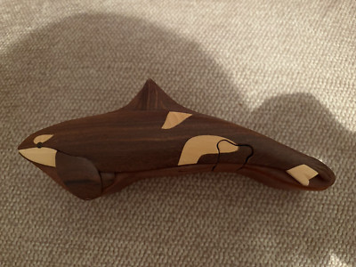 Orca Killer Whale Carved Wood wooden keepsake intarsia Puzzle Jewelry ...