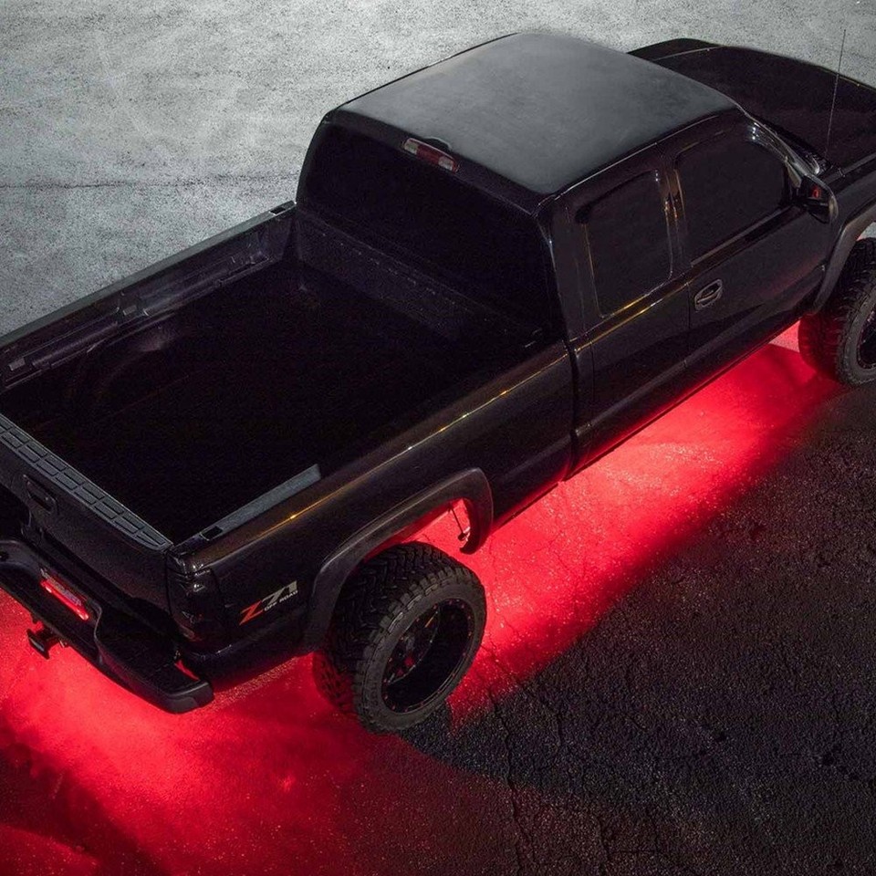8pcs Red LED Under Car Underglow Underbody System Neon Light Kit ...
