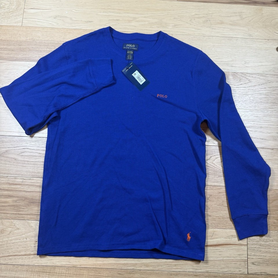 Polo Ralph Lauren Thermal Mens Large Blue Spell Out Sleepwear New With ...