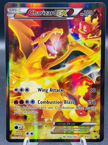 Pokemon Charizard EX XY121 Red & Blue Coll. Full Art Holo Black Star ...