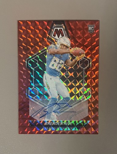 2024 Panini Mosaic Brenden Rice Rookie Red Prizm Auto /199 Chargers RC🔥 ...