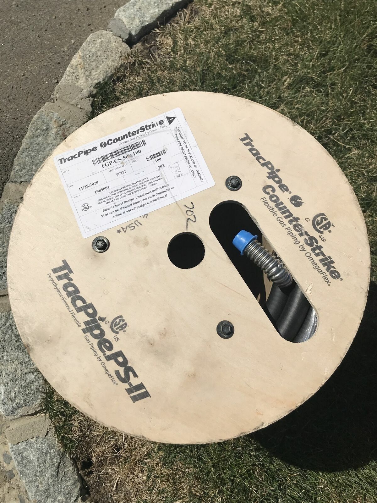 TracPipe CounterStrike Flex Gas Pipe Line TUBING 1/2" X 100' ROLL CSST ...