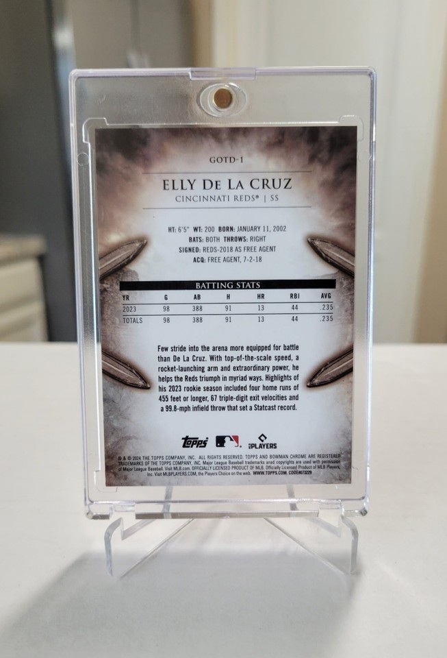 2024 Bowman Chrome Gladiators Of The Diamond Elly De La Cruz RC SSP ...