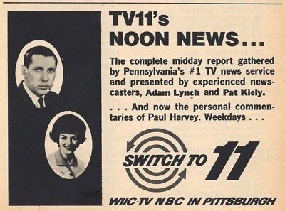1968 WIIC PITTSBURGH TV AD ~ PAT KIELY & ADAM LYNCH NEWS REPORTERS | eBay