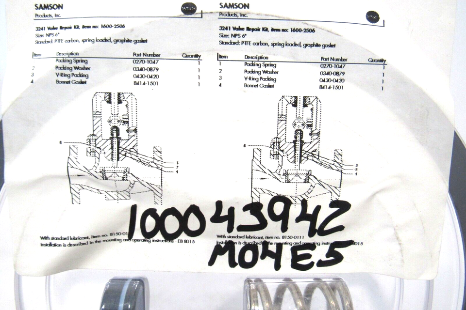 NEW SAMSON 1600-2506 3241 VALVE REPAIR KIT 16002506 | eBay