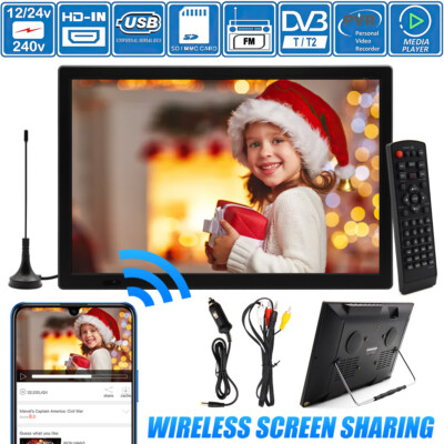 15.4" 12V TV Portable Caravan Motorhome Boat Truck Travel Television ...