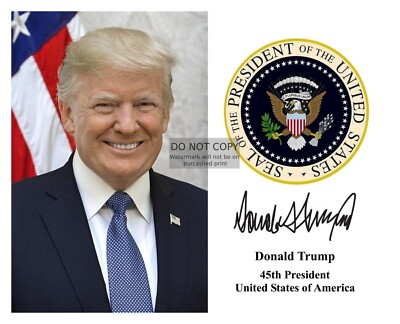 PRESIDENT DONALD TRUMP PRESIDENTIAL SEAL AUTOGRAPHED 8X10 PHOTOGRAPH | eBay