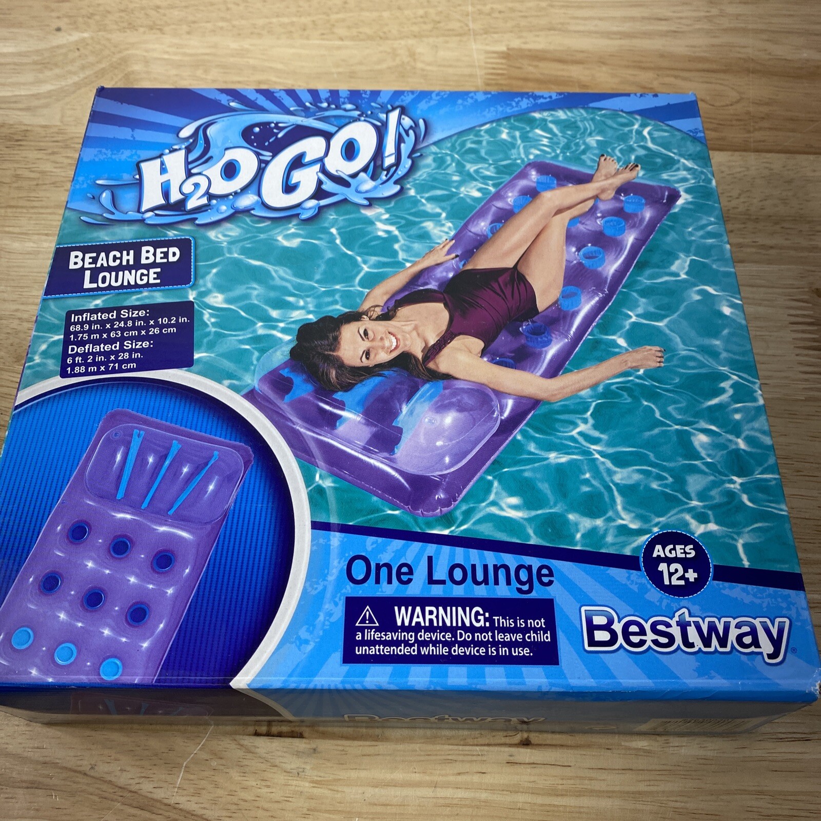 Bestway H2O Go Beach Bed Lounge swimming pool float 68.8" x 24.8" NEW ...