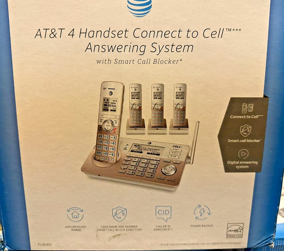 AT&T Connect To Cell Handset Cordless Phone TL96497 Answering System ...