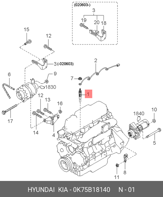 Genuine OE Spark Plug 0K75B18140 for KIA 0K75B-18140 online kaufen | eBay