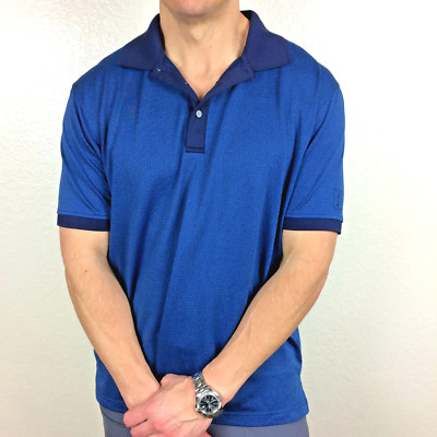 PGA Tour Men's Blue Checkered Golf Polo Shirt Sz XL | eBay