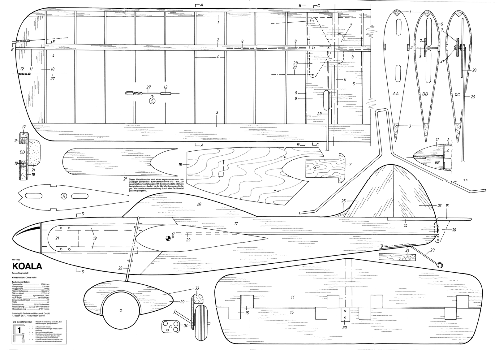 KOALA classic control line stunt plans | eBay