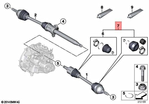 Genuine MINI R60 R61 Front Axle Outer CV Joint Boot Repair Kit OEM ...