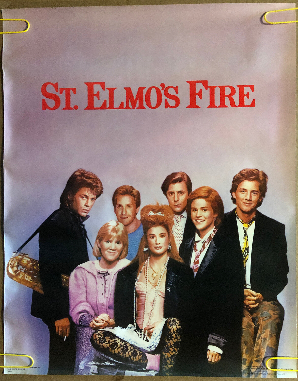 Original Vintage Poster St. Elmo Fire Cast Group Shot Movie Memorabilia ...