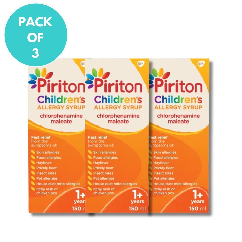 Piriton Syrup 150ml | Children's Allergy Syrup | Fast Relief From ...