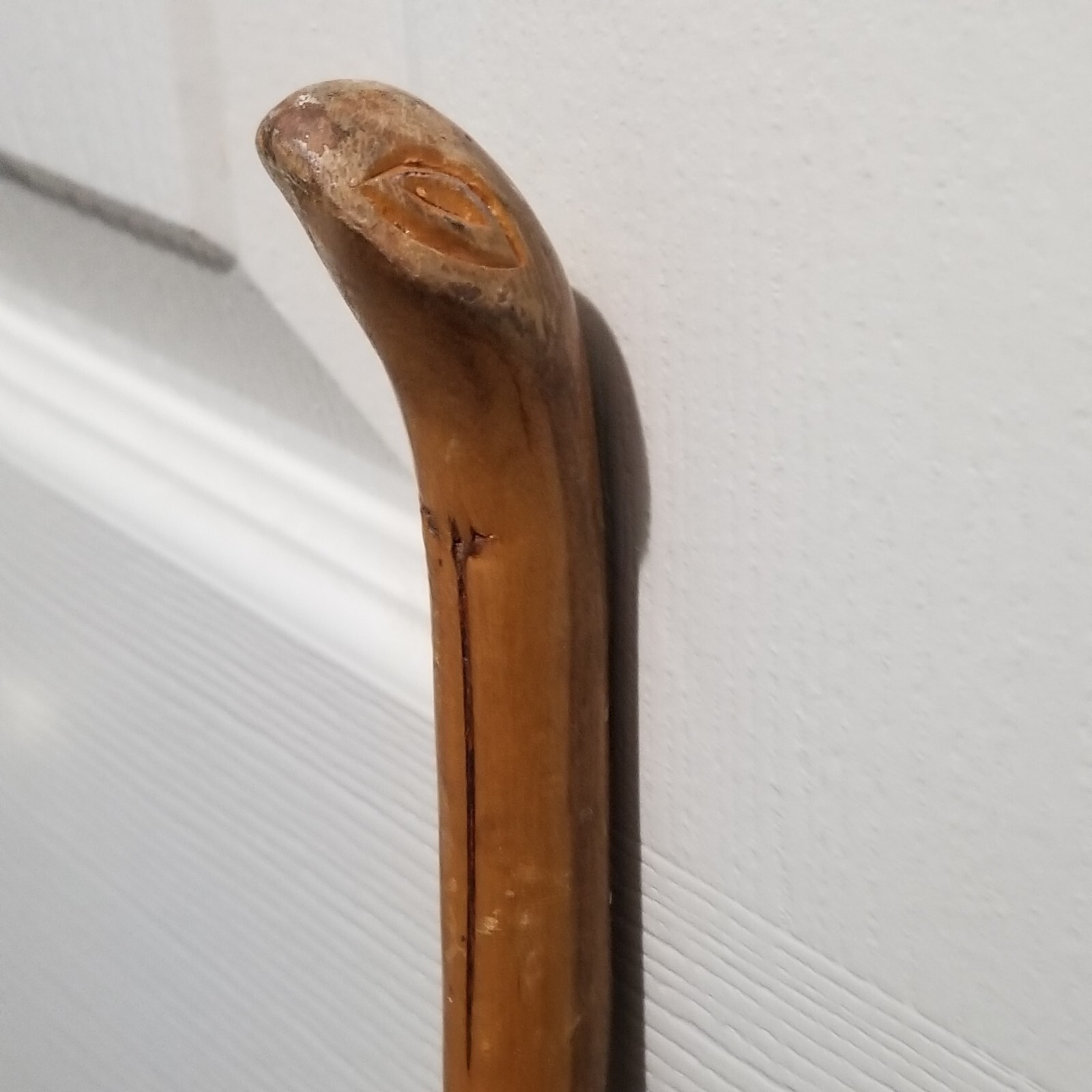 Vintage Spiral Snake Serpent Staff Folk Art Carved Wo… - Gem