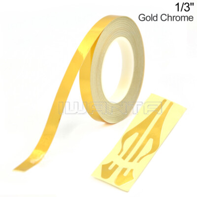 1/3" Gold Chrome Pinstriping Pin Stripe DIY Line Roll Vinyl Tape Decal ...