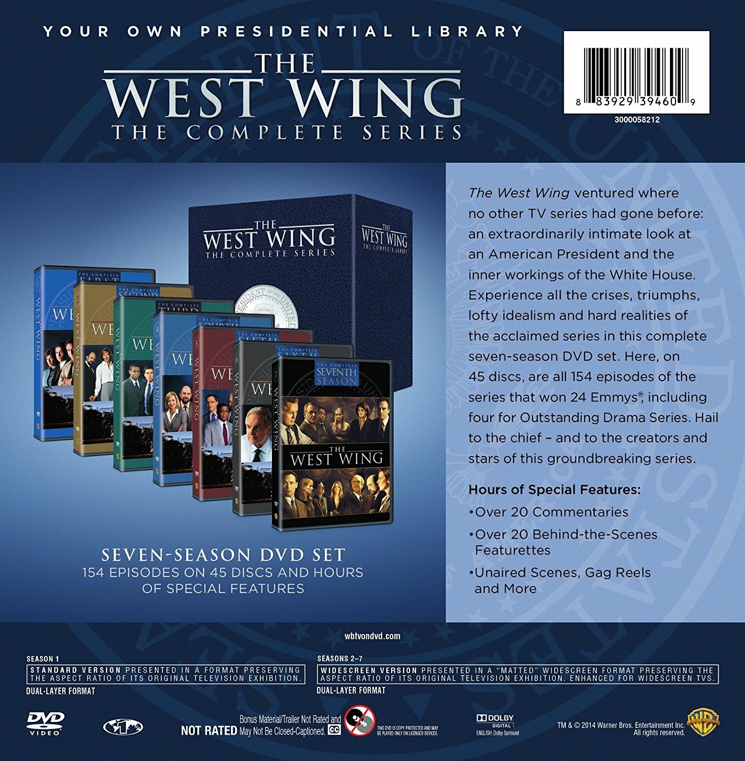 The West Wing:Complete Series Collection (DVD,2017,45-Disc Set,Seasons ...