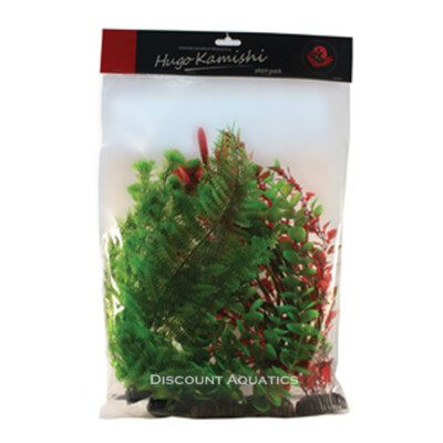 RED / GREEN MIX ARTIFICIAL PLASTIC AQUARIUM PLANTS DECOR AQUATIC PLANTS ...