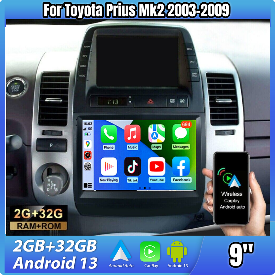 For 2003-2009 Toyota Prius Car Radio JBL Stereo GPS Navi Wifi Carplay ...