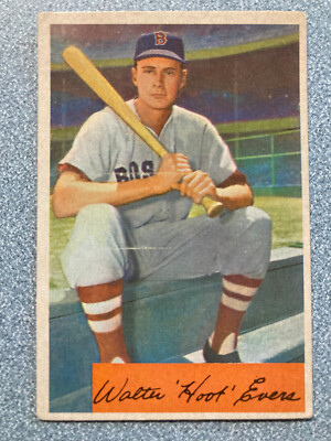 🔥VINTAGE🔥 1954 BOWMAN HOOT EVERS #18 VG+ DETROIT TIGERS, BOSTON RED SOX ...