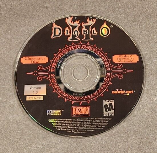 VINTAGE ORIGINAL DIABLO II BLIZZARD CINEMATICS DISC ONLY PC VIDEO GAME ...