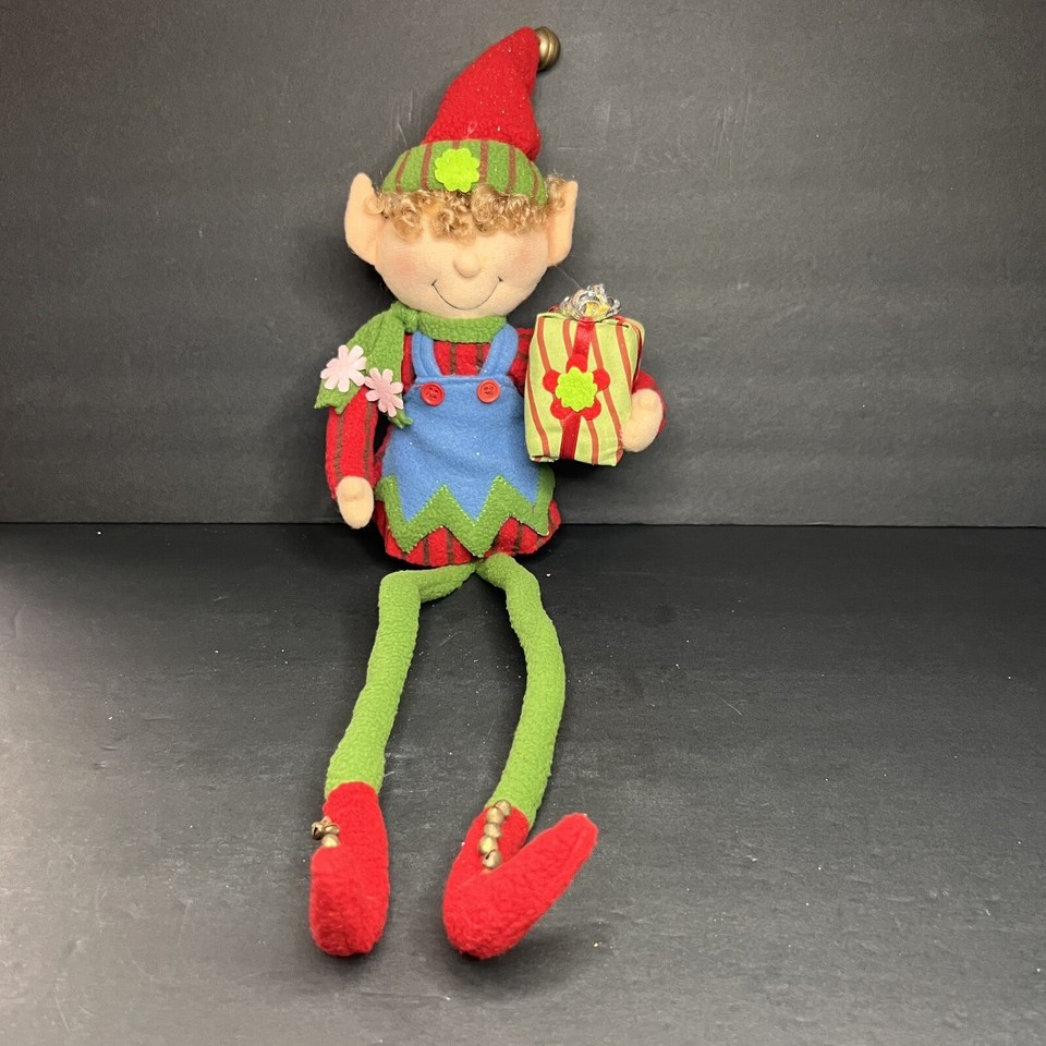 Posable Shelf Sitter Elf Long Legs 23” Santas Helper Christmas Holiday ...