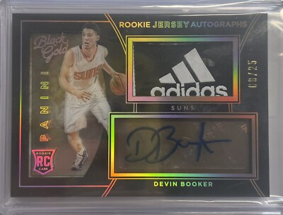 2015-16 Black Gold Devin Booker Rookie Patch Auto RPA Gold Adidas Tag ...