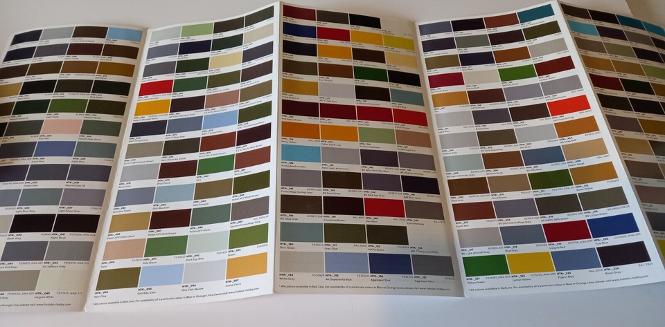Hataka Colour Chart 2019 - Airfix,Revell,Tamiya.FREE POST | eBay