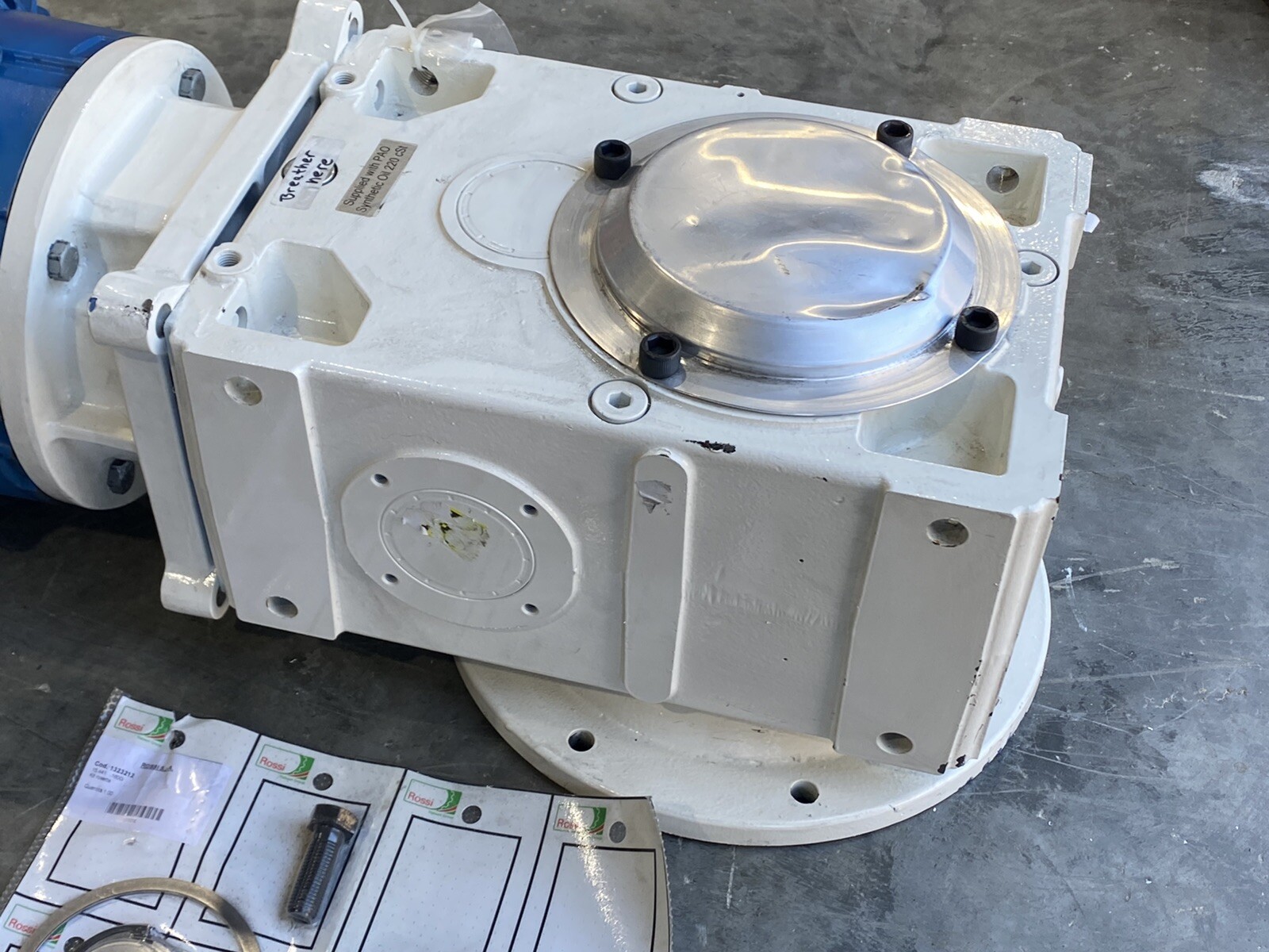 WEG MOTOR 40 HP WITH ROSSI MOTOR GEAR REDUCER MR CI 160 UO2A-N320TC NEW ...