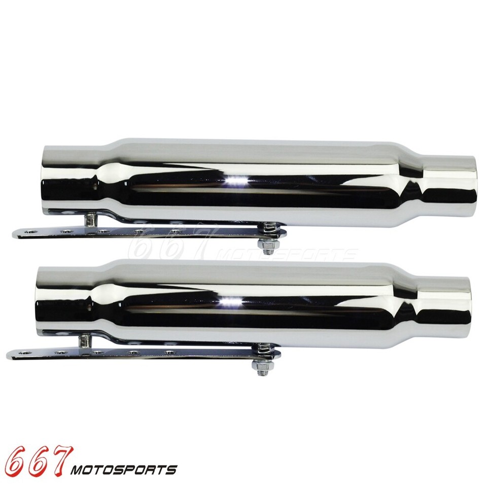 12" Shorty Exhaust Pipes For Honda CB Yamaha XS Suzuki Bobber BMW Cafe ...