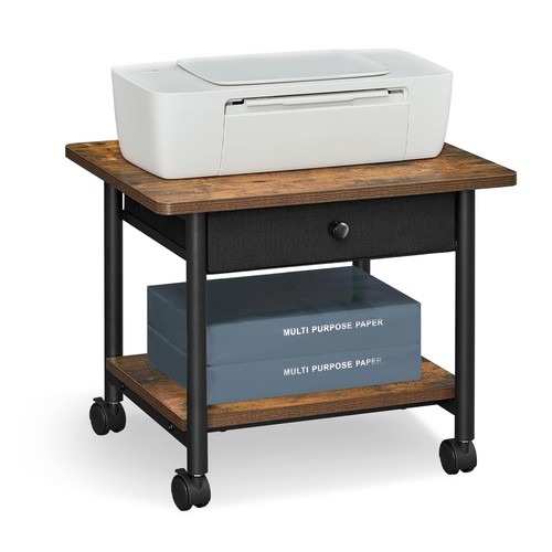 Heavy-Duty Printer Stand with Locking Wheels, 2-Tier Mobile Cart ...
