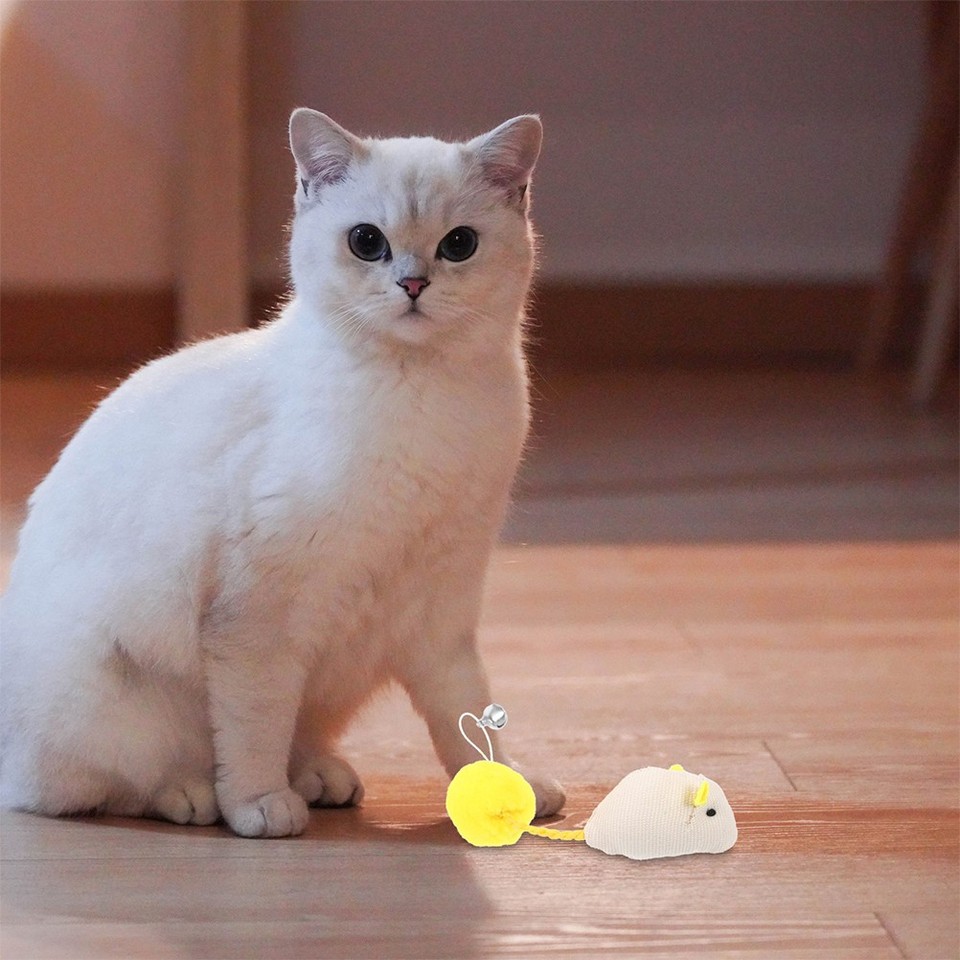 3 Pcs Cat Mice Toy Bundle Realistic Rat Plush Set Indoor Play Ball ...