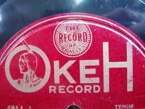 American Indian PICTURE LABEL 1919 OkeH Carroll Shannon At Dawning HEAD ...