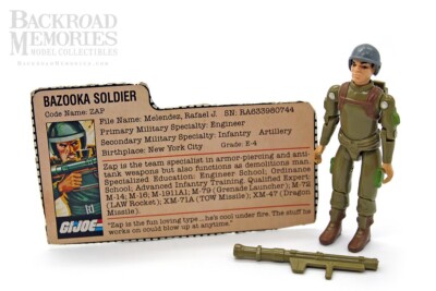 Vtg ('82) GI Joe "Zap" (LOOSE) 3.75" Plastic Figure/CARD (v1/s1 ...