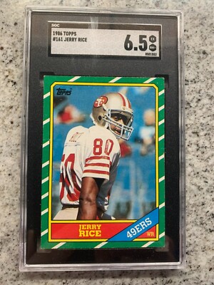 1986 Topps Jerry Rice Rookie Card #161 SGC 6.5 CENTERED! NFL HOF and ...