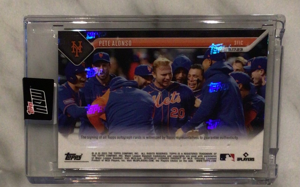 2023 Topps Now 311 Pete Alonso Mets Walk off HR #6/25 Purple ON CARD ...