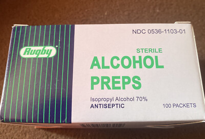 Rugby® Sterile Alcohol Preps, Isopropyl Alcohol 70% Antiseptic 100 ...