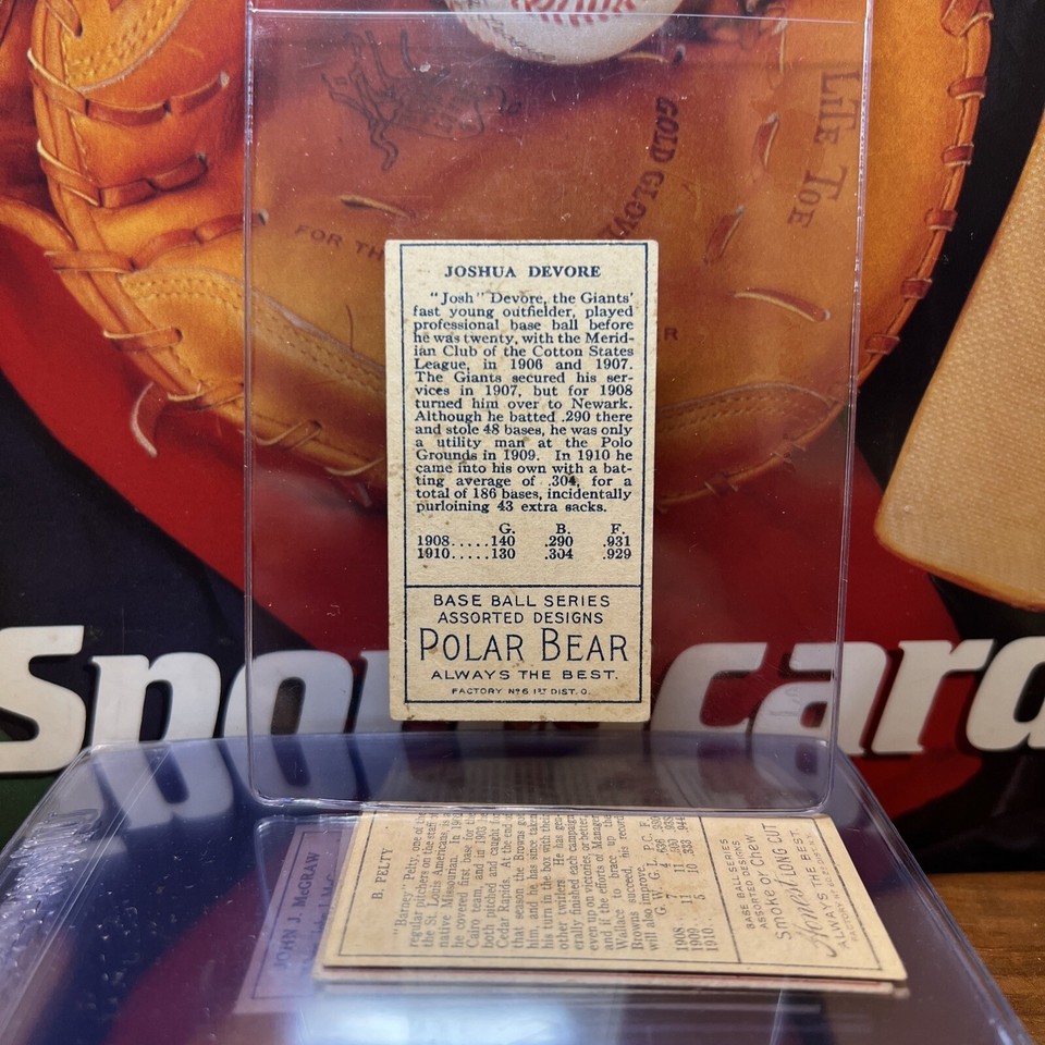 1911 T205 Gold Border Josh Devore NY Giants Polar Bear Back VgEx | eBay
