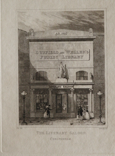 1826 ANTIQUE CHELTENHAM PRINT LITERARY SALOON DUFFIELD & WELLER'S ...