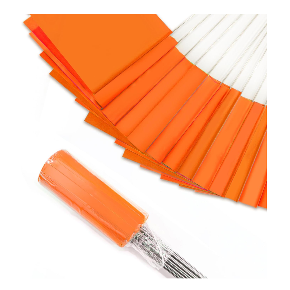 50Pack Marking Flags Orange Marker Flags - 15X4X5 Inch Lawn Flags ...