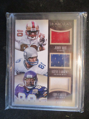 Rare HOF 2014 Immaculate Triple Patch Card 3/25 Jerry Rice/ Cris Carter ...