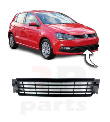 FOR VW POLO 6R 2014-2017 FRONT BUMPER LOWER CENTER GRILL BLACK TRIM ...