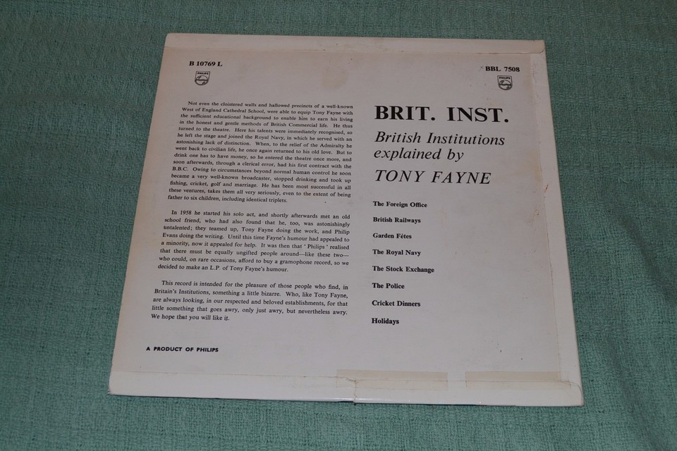 British Institutions Explained By Tony Fayne~Philips Records~FAST ...