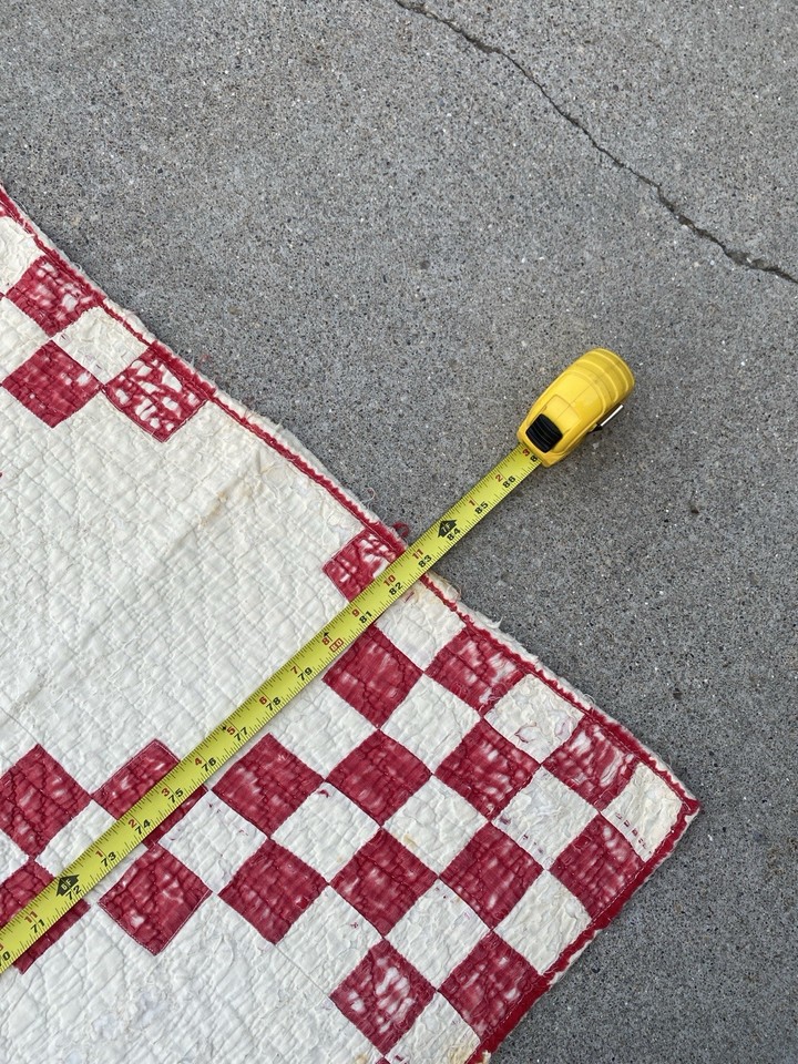 Antique Quilt farm found handmade feedsack calico crazy quilt Whirling ...