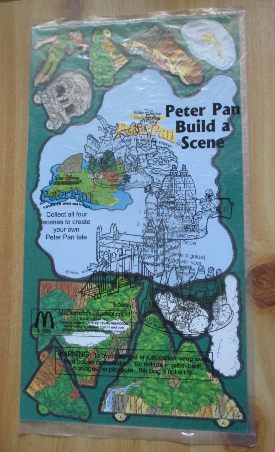 McDONALDS CUT-OUT ASSEMBLY SHEET: PETER PAN BUILD A SCENE...1 OF 4 ...