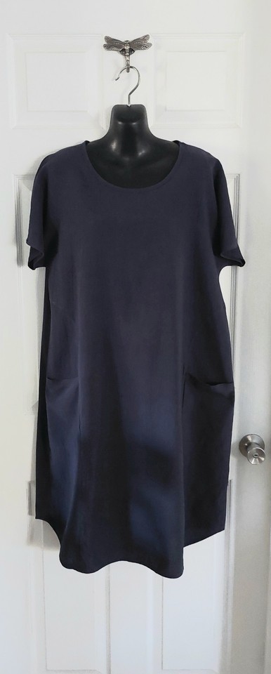 DRESSS - 2x Navy Blue Comfortable with Pockets Womens Tent Trapeze ...