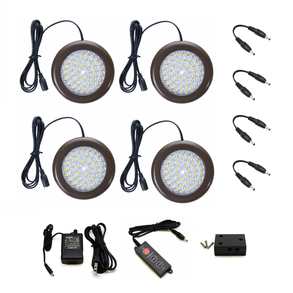 Lightkiwi T1792 3.5 inch Cool White LED Puck Lights - 4 Pack Kit | eBay