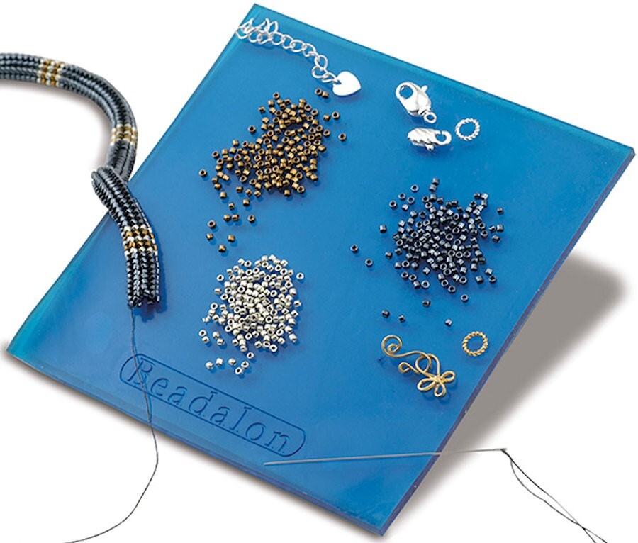 1 Beadalon TACKY 4 1/4" Square Bead Mat To Hold Small Beads & Findings ...